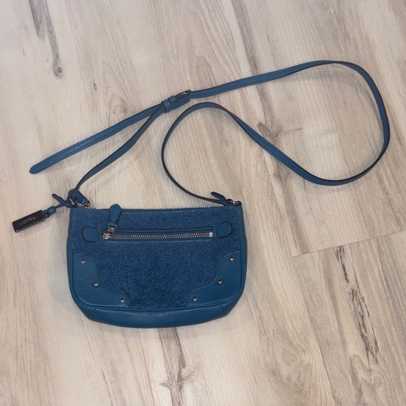 Coach | Bags | Coach Blue Ryder Shearling And Leather Bag | Poshmark
